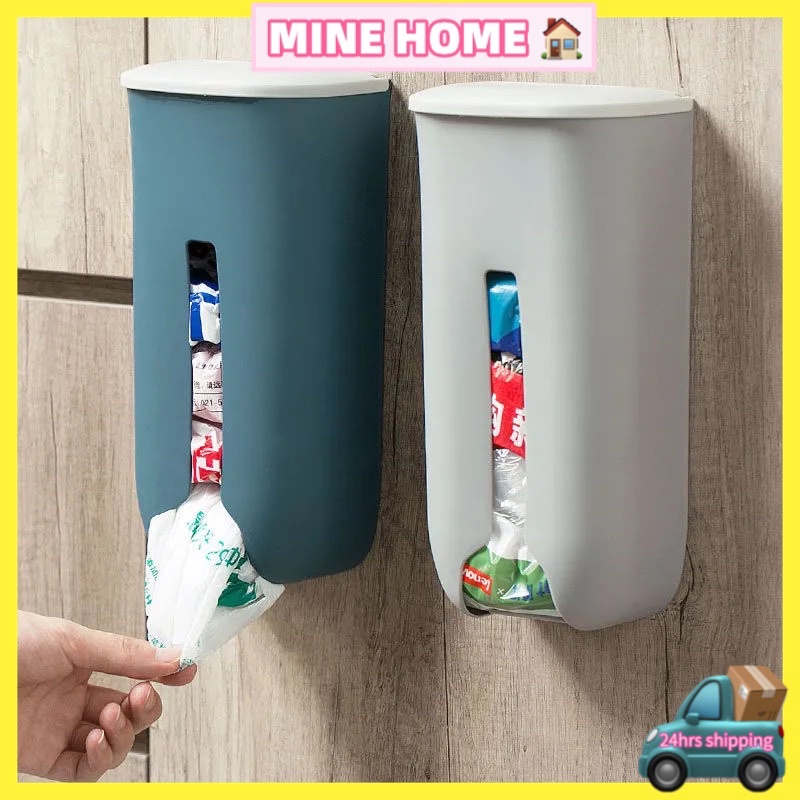 Wall Mount Plastic Bag StorageTrash Bag Dispenser Plastic Storage Box ...