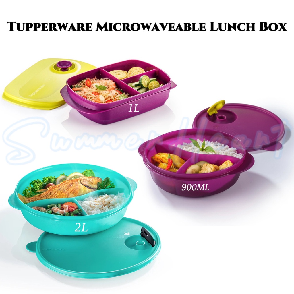 Tupperware CrystalWave Divided Dish / Reheatable Divided Lunch Box/Bowl ...