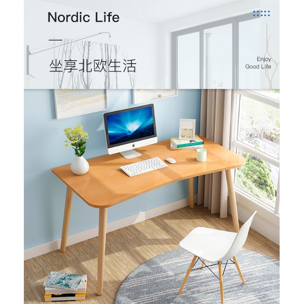A#130 Nordic Modern MDF Board Study Table Computer Table 简约电脑桌书桌 Meja ...