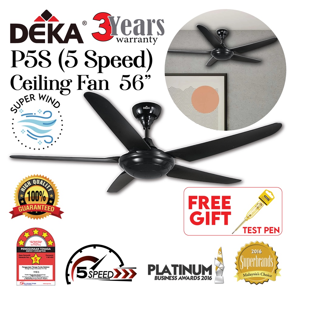 DEKA KRONOS P5S CEILING FAN WITH REMOTE CONTROL + FREE GIFT | Shopee ...