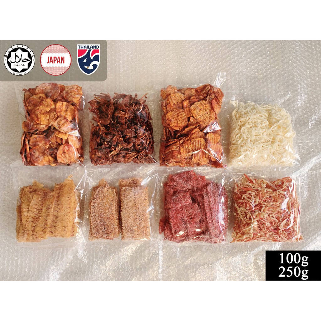 【100-250G Sotong Snack Family】Roasted Cuttlefish/Head/Slices/Sugared ...