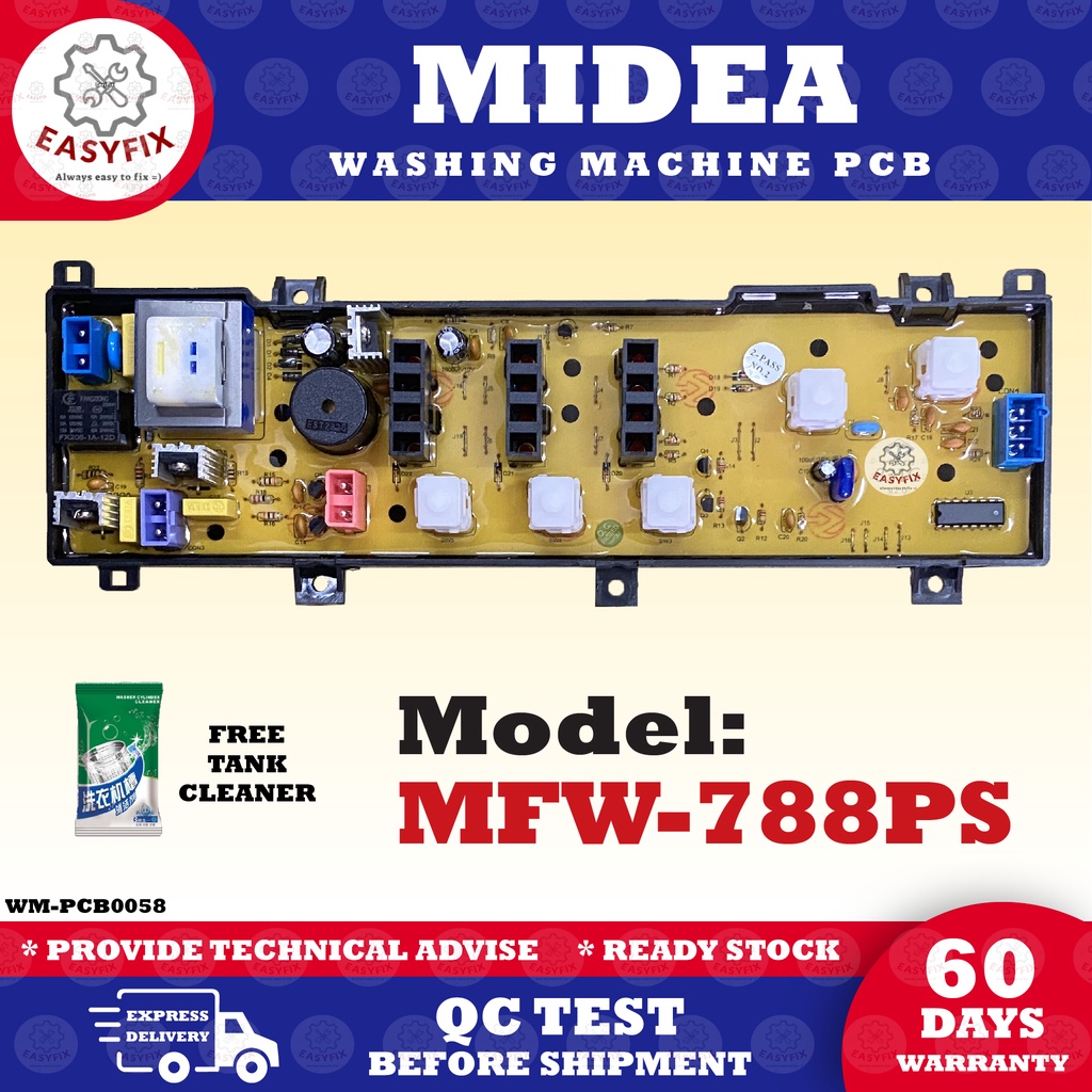 MFW-788PS MIDEA WASHING MACHINE PCB BOARD ( CONTROL BOARD / PCB BOARD ...