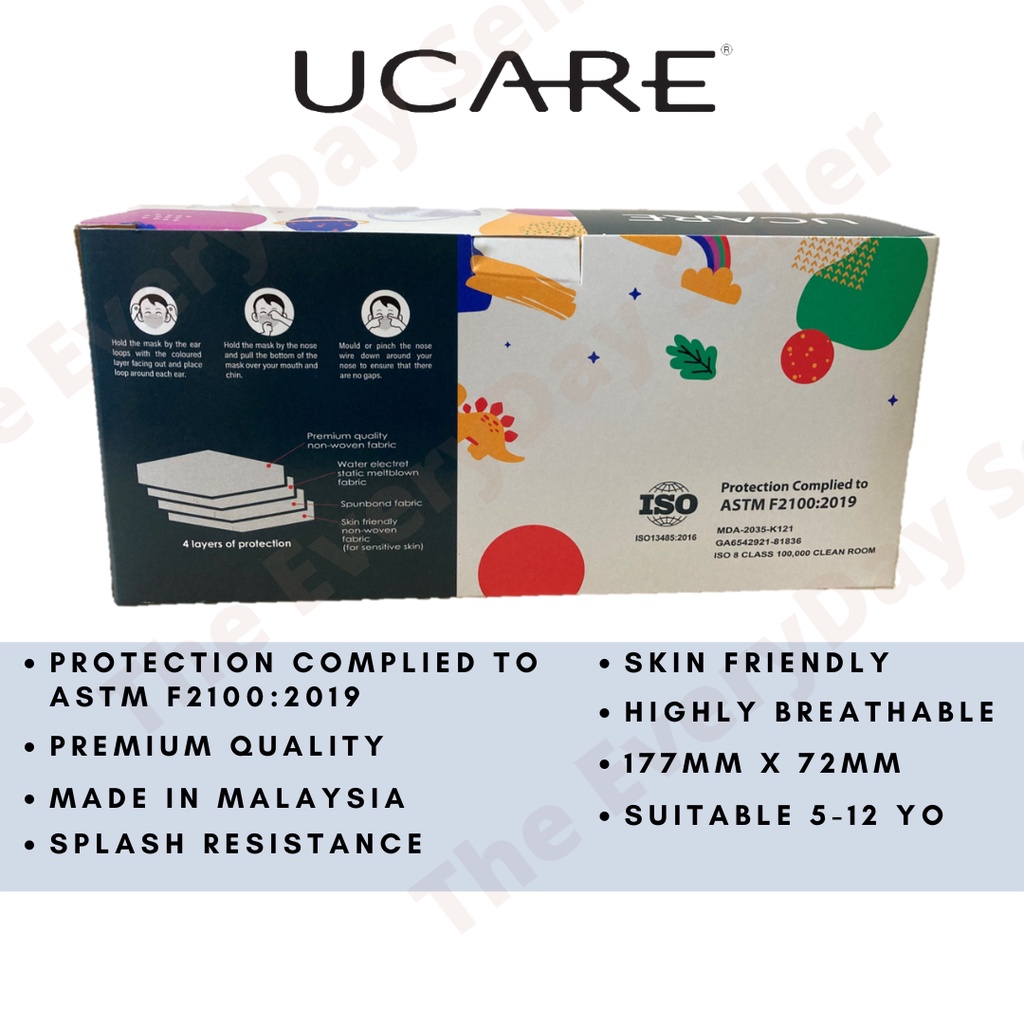 UCARE KIDS KF99 (5-12 YO) MEDICAL FACE MASK (20PCS/BOX),UCARE KANAK ...