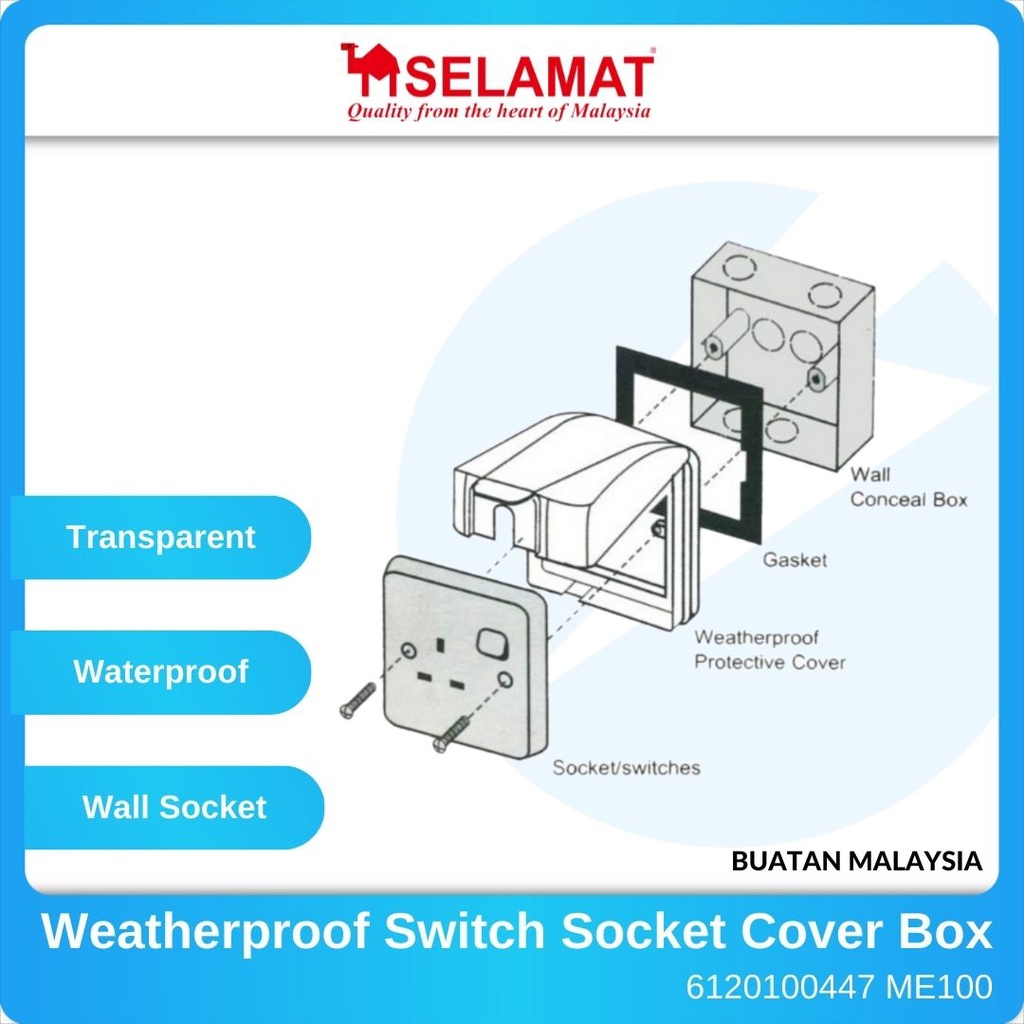 SELAMAT Home Improvement Weatherproof Switch Socket Cover Box 86 Type ...