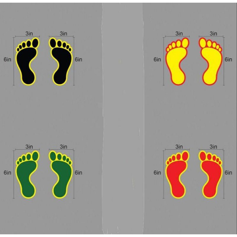 STICKER TAPAK KAKI FLOOR TAPE 4's/set mix colour | Shopee Malaysia