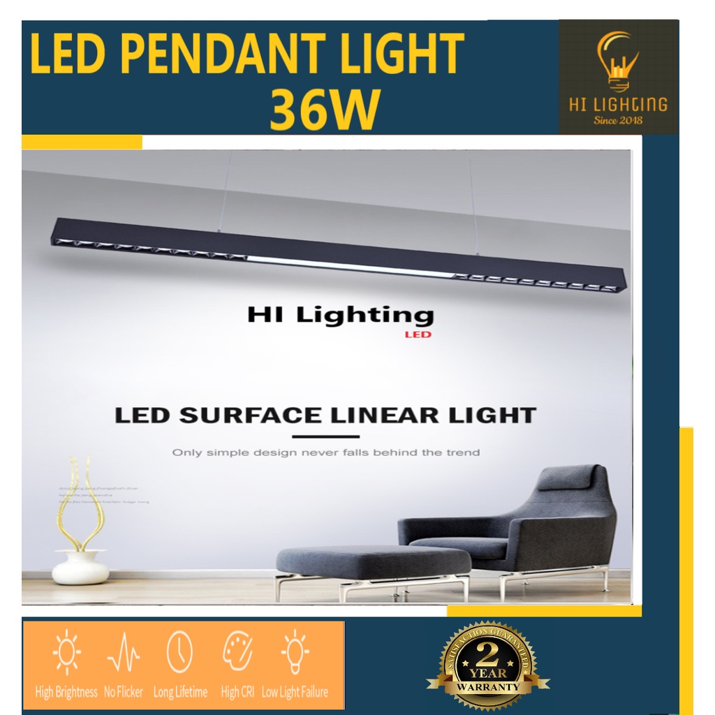 Lampu LED Pendant 36W Surface mounted Linear Light Modern Office ...