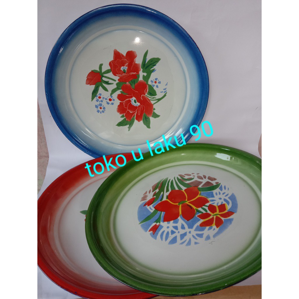 50cm VINTAGE Round Plate Tray Floral Print, VINTAGE Tray, VINTAGE Tray ...