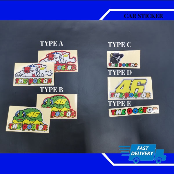 (Reflective)46 The Doctor 5 Model Car/Motor Sticker | Shopee Malaysia
