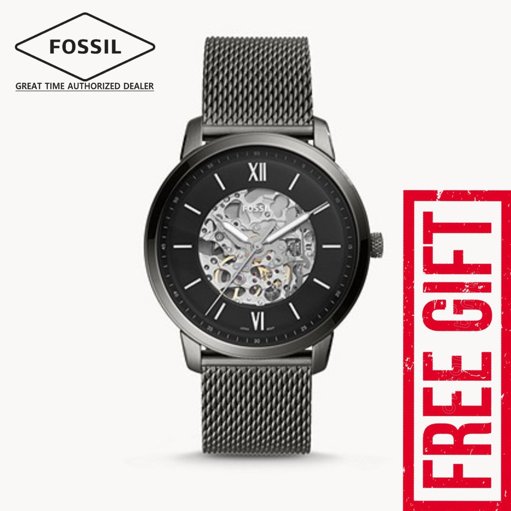 Fossil Watch ME3185 Neutra Automatic Smoke Stainless Steel Gent's Watch ...
