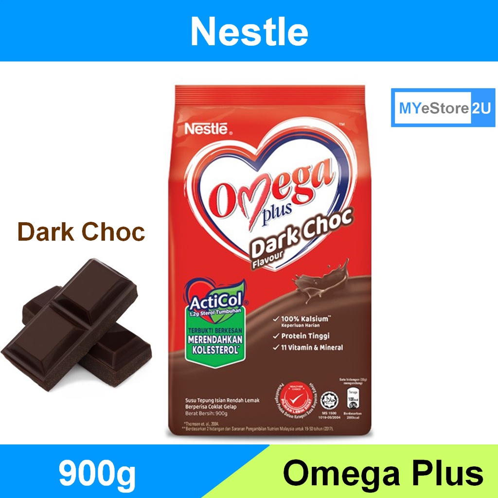 NESTLE Omega Plus Dark Choc (900g, 550g) Milk Powder. Susu Tepung ...