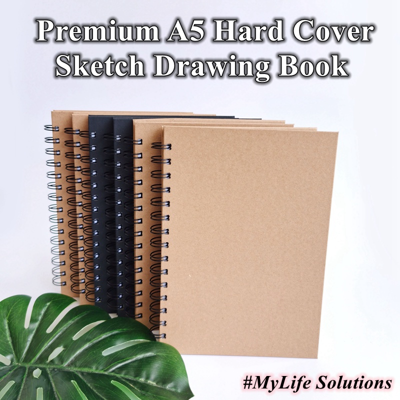 Premium A5 Hard Cover Sketch Drawing Book A5 Blank Notebook 100 Pages ...