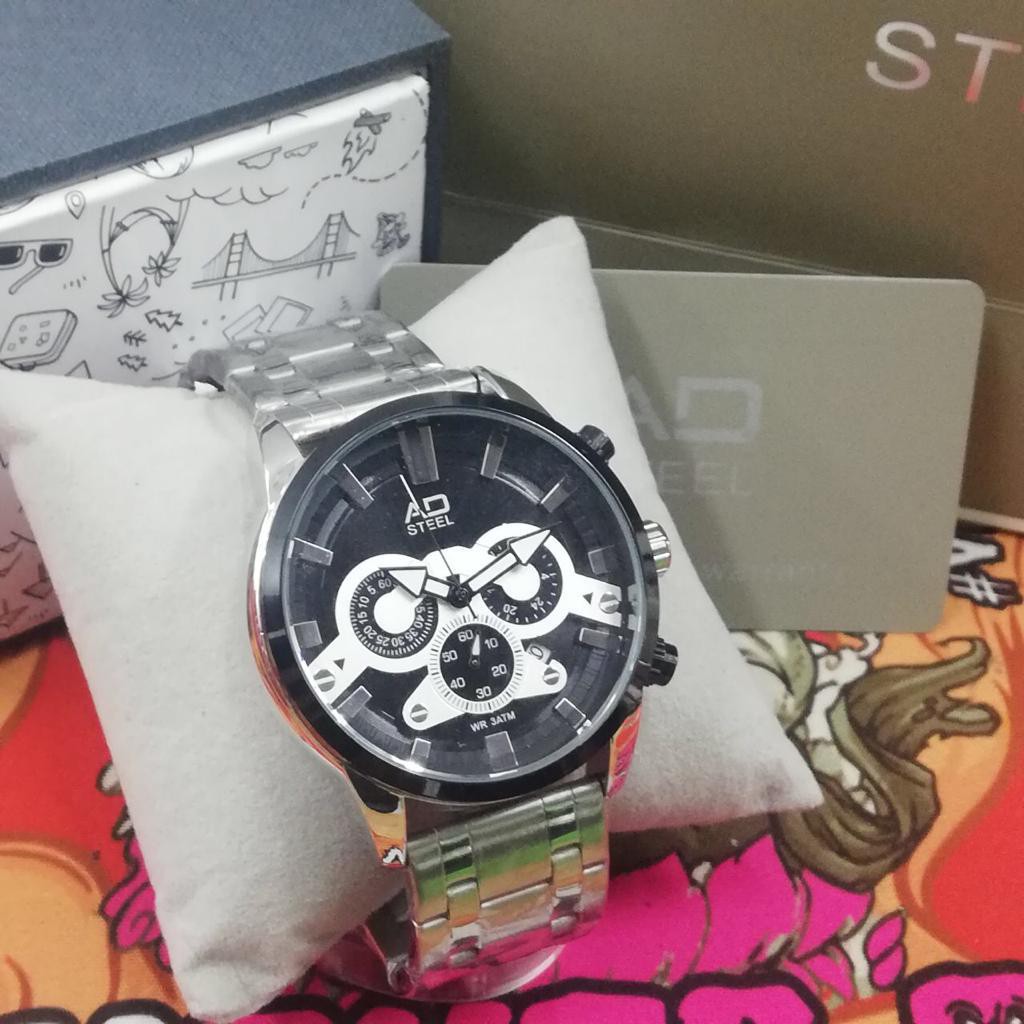 [READY STOCK] AD STEEL MEN WATCH 03 *SILVER (WITH 1 YEAR WARRANTY ...