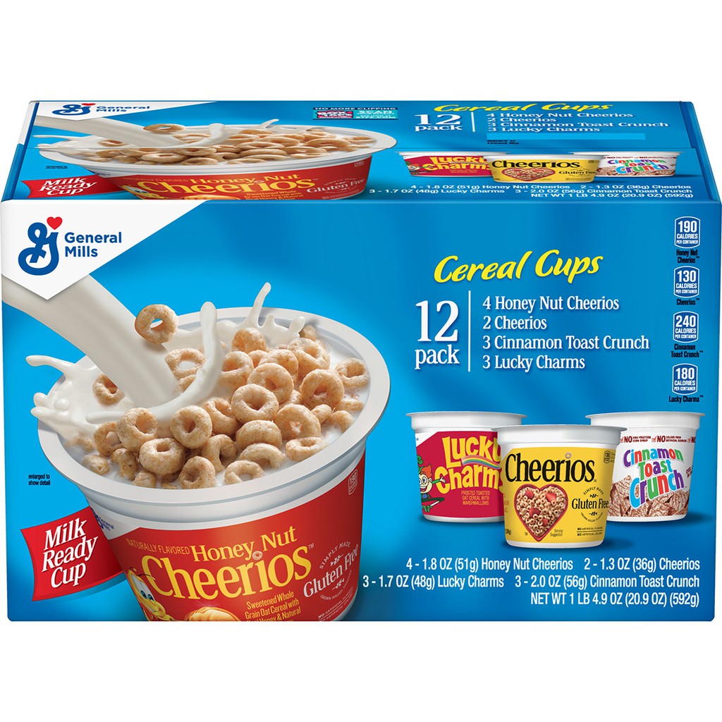 General Mills Cup Cereal 592g (12 cups) | Honeynut Cheerios / Cherios ...