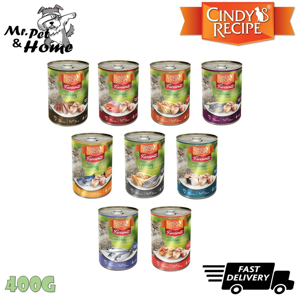 Cindy's Recipe Favourite Can Wet Food 400g - (Cindy Favorite Crab, Goat ...