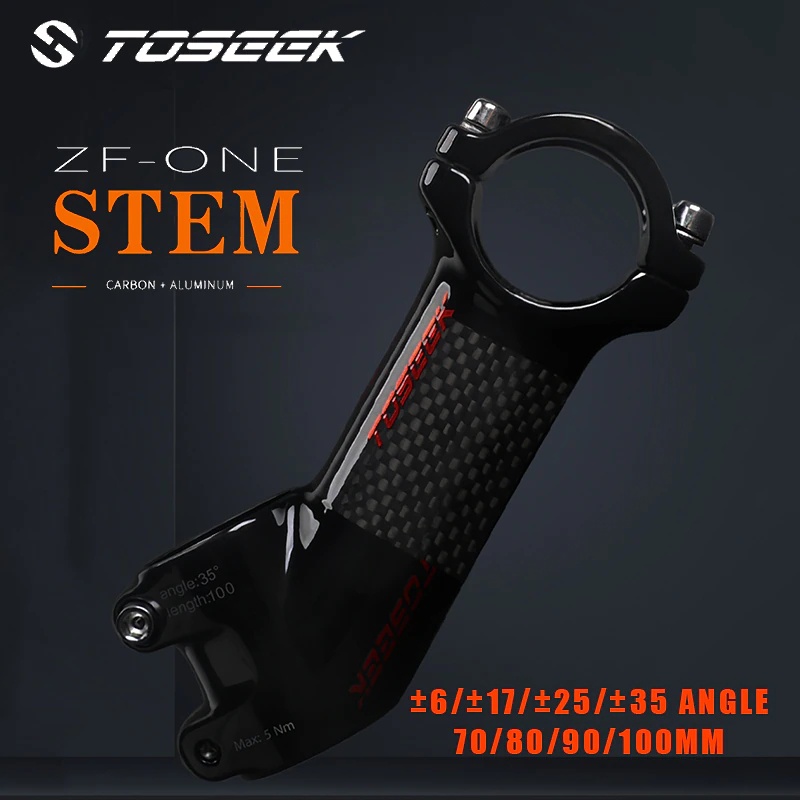 Toseek Bicycle Stem 6 17 25 35 Degree Carbon Stems 70 80 90 100mm Mtb Handlebar Stem Lightweight ...