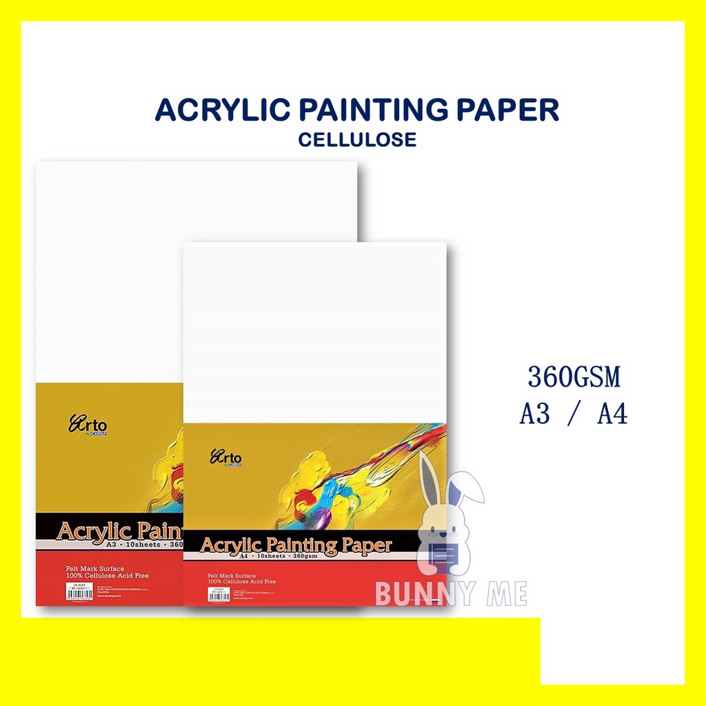 CAMPAP ARTO ACRYLIC PAINTING PAPER /DRAWING PAPER 360GSM / A4 SIZE / A3 ...