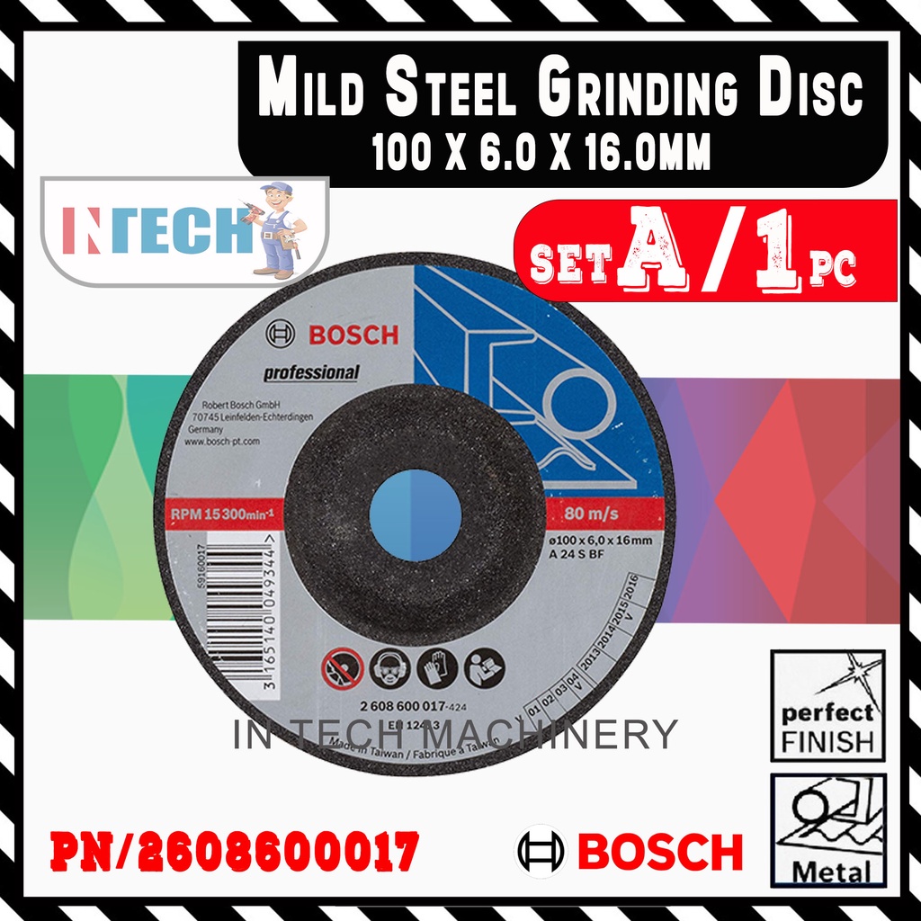 Bosch 4" Grinding Disc for Angle Grinder & Cut Off Machine ( 100mm x ...