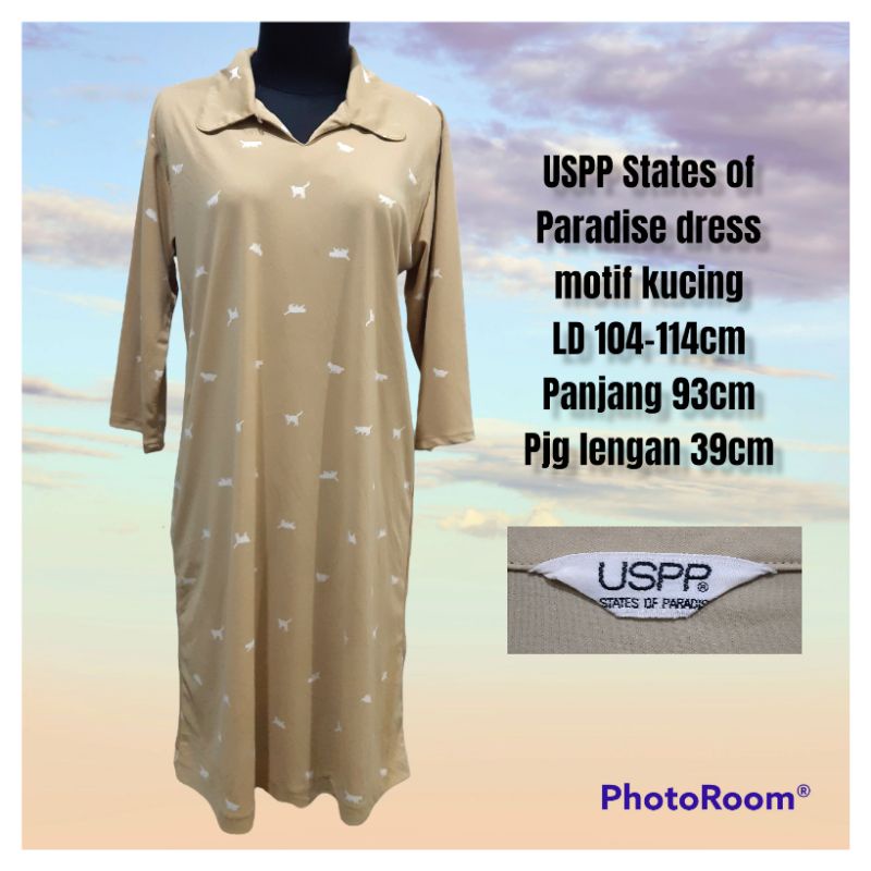 Uspp States of Paradise dress Cat motif | Shopee Malaysia