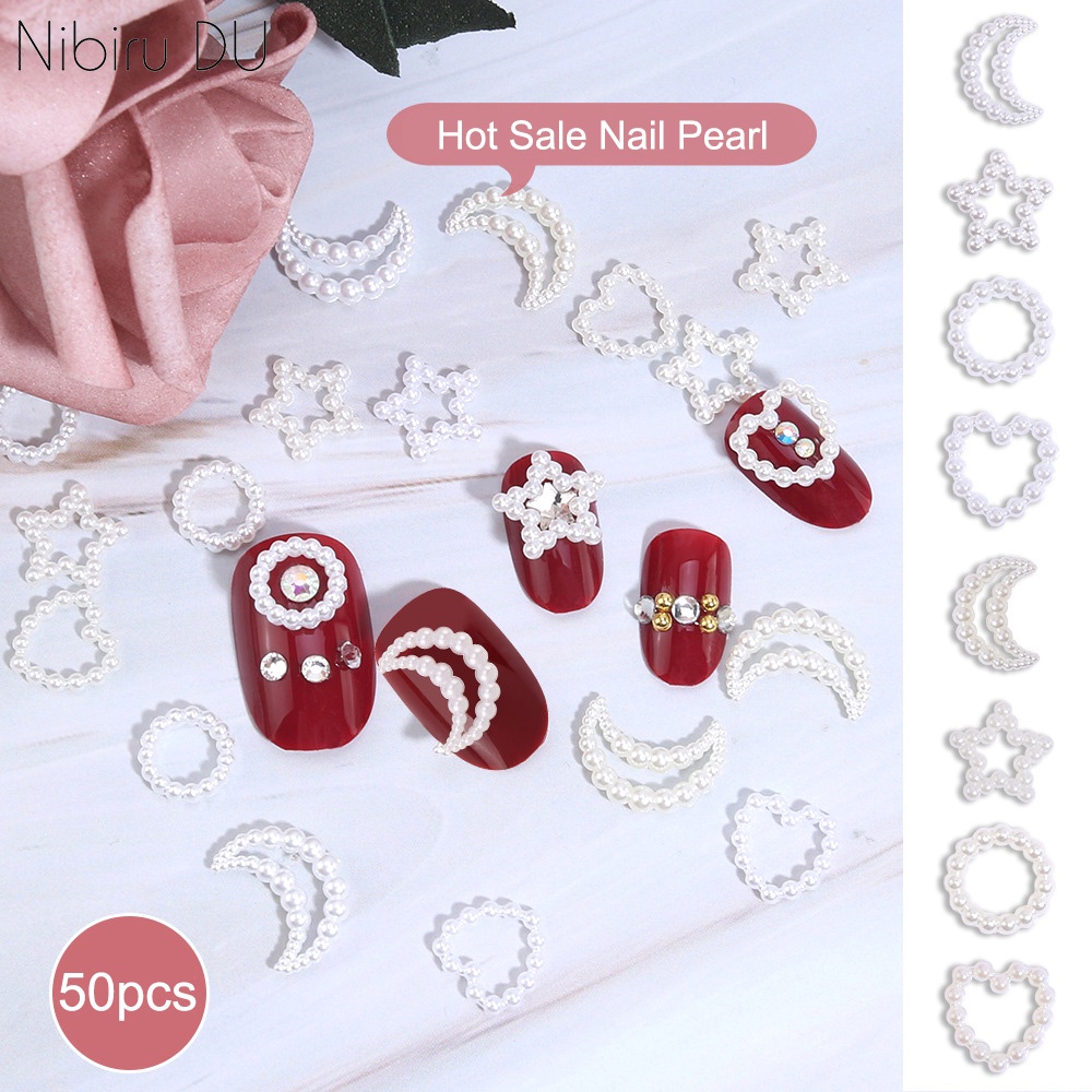 Hot Selling New Nail Art ABS Pearl Heart Moon Star Jewelry Shaped ...