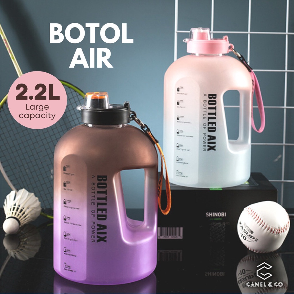 2200ml Water Bottle Big Capacity Tumbler Cute Portable Scale Outdoor Travel Kettle for Adult ...
