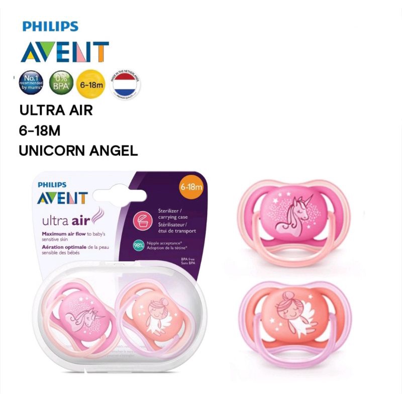 Philips Avent Ultra Soft Air Orthodontic Silicone Soother Pacifier (6 ...