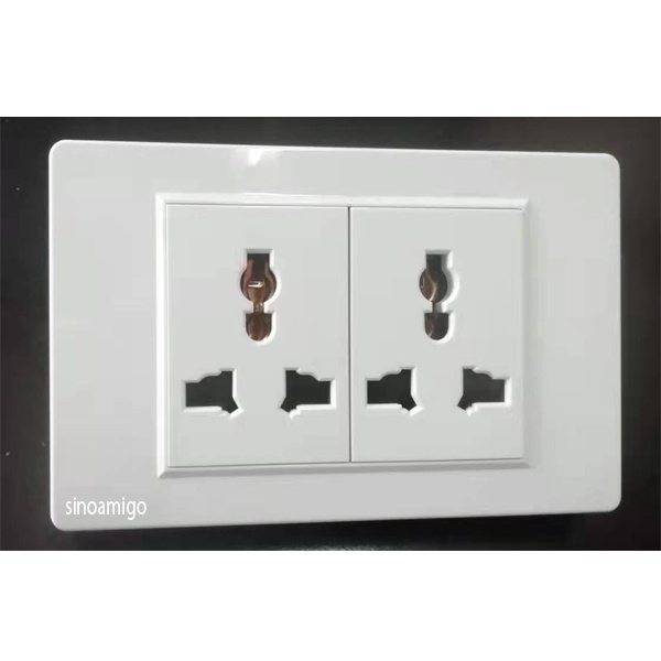 K6-040 Multi-Purpose 3-Pin Recessed Double Power Socket, 16A,220V ...