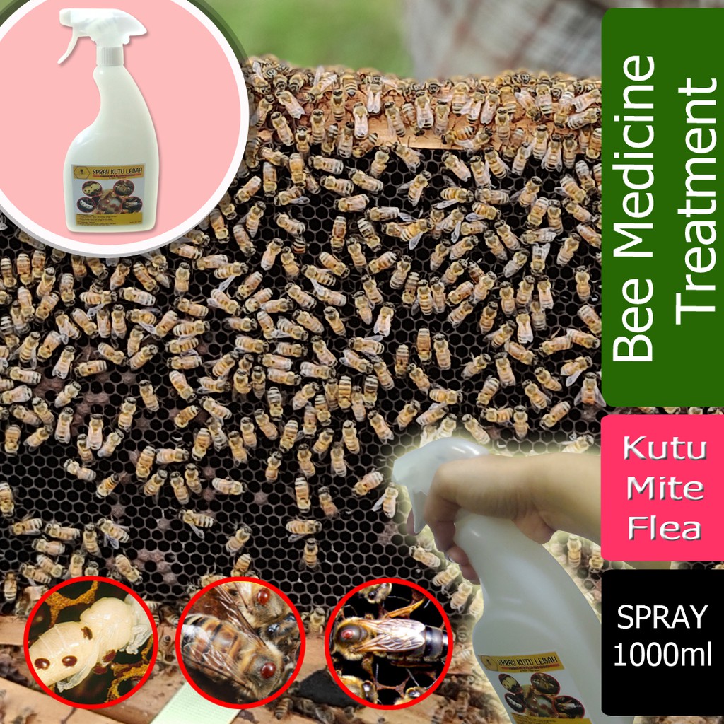 (1000ml) Spray Bee Varroa flea mite (Kutu) treatment prevention Pest ...