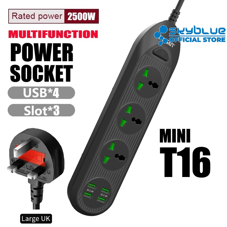 Universal Extension Power Socket With USB Ports Charger Power Strip ...