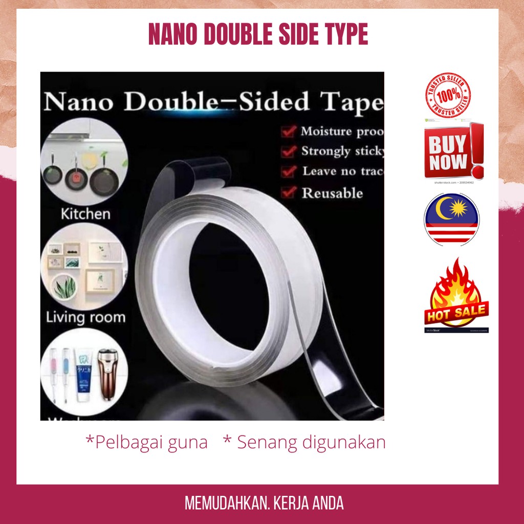 (🔥Hot Item🔥) NANO DOUBLE SIDE TAPE | Shopee Malaysia