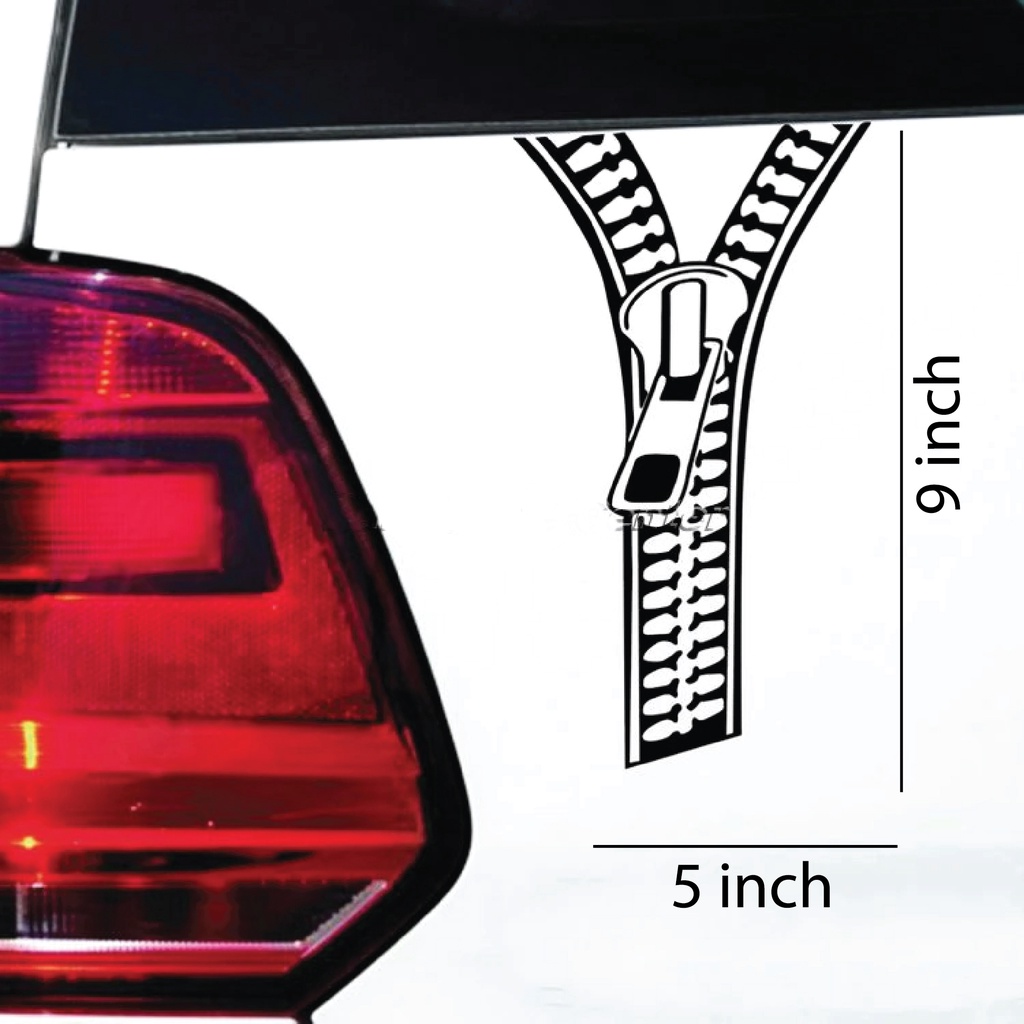 Funny Car Sticker Creative Zipper Vinyl Decals Zip Sticker Kereta ...