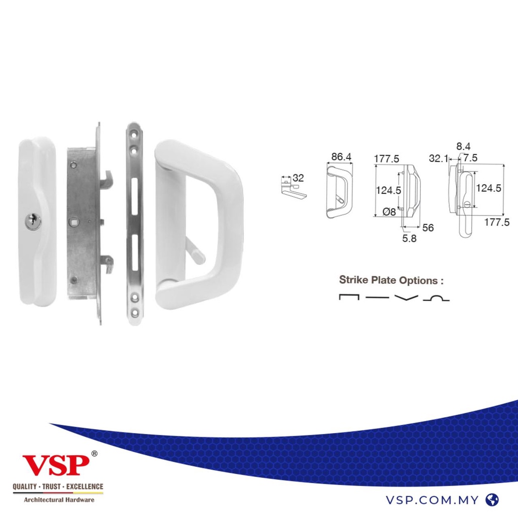 VSP-600VS-SD-1 Sliding Door Lock Single with Key / without Key | Shopee ...