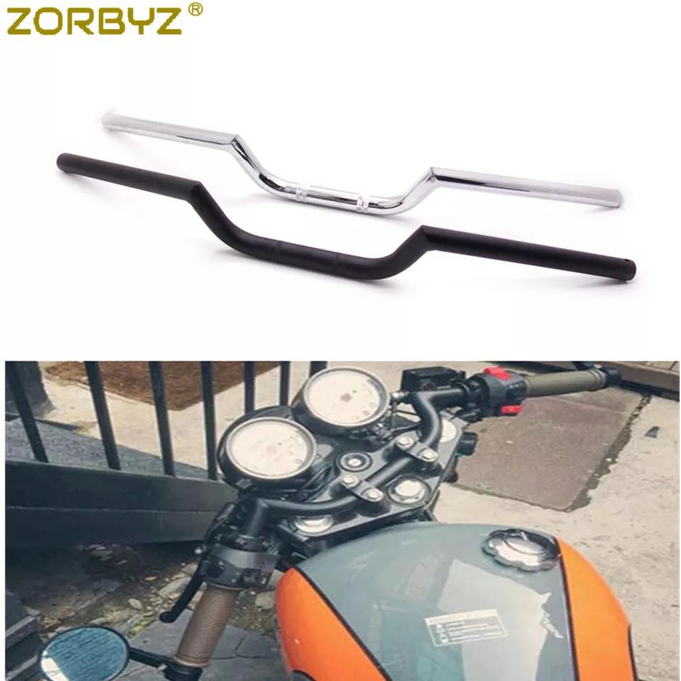 ZORBYZ Universal 7/8" 22mm Motorcycle Black/Chrome Metal Tracker ...