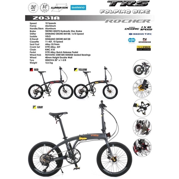 [READY STOCK]20(451) TRS ROCHER 2.0 FOLDING BIKE | Shopee Malaysia