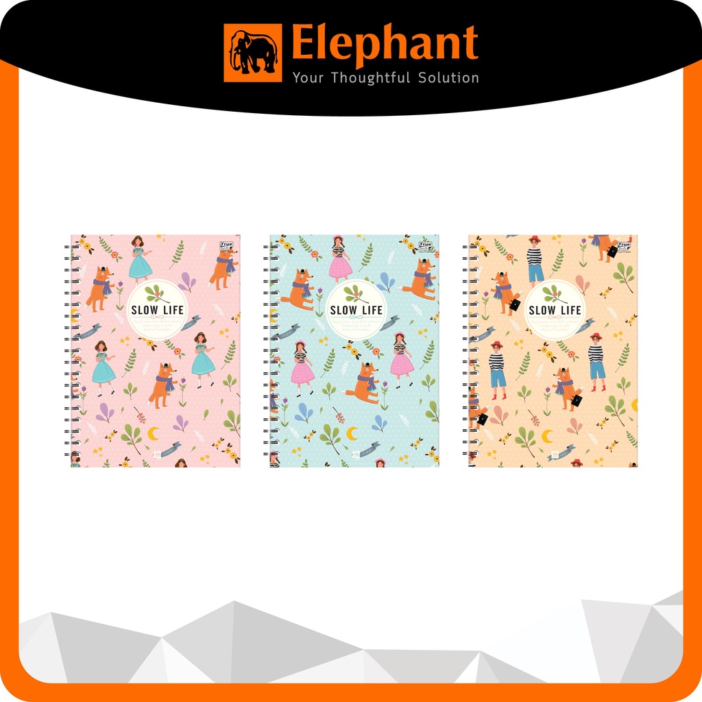 Elephant Design Wirebound Notebook PA Hard Cover A5 70G 80Sheets WHC ...