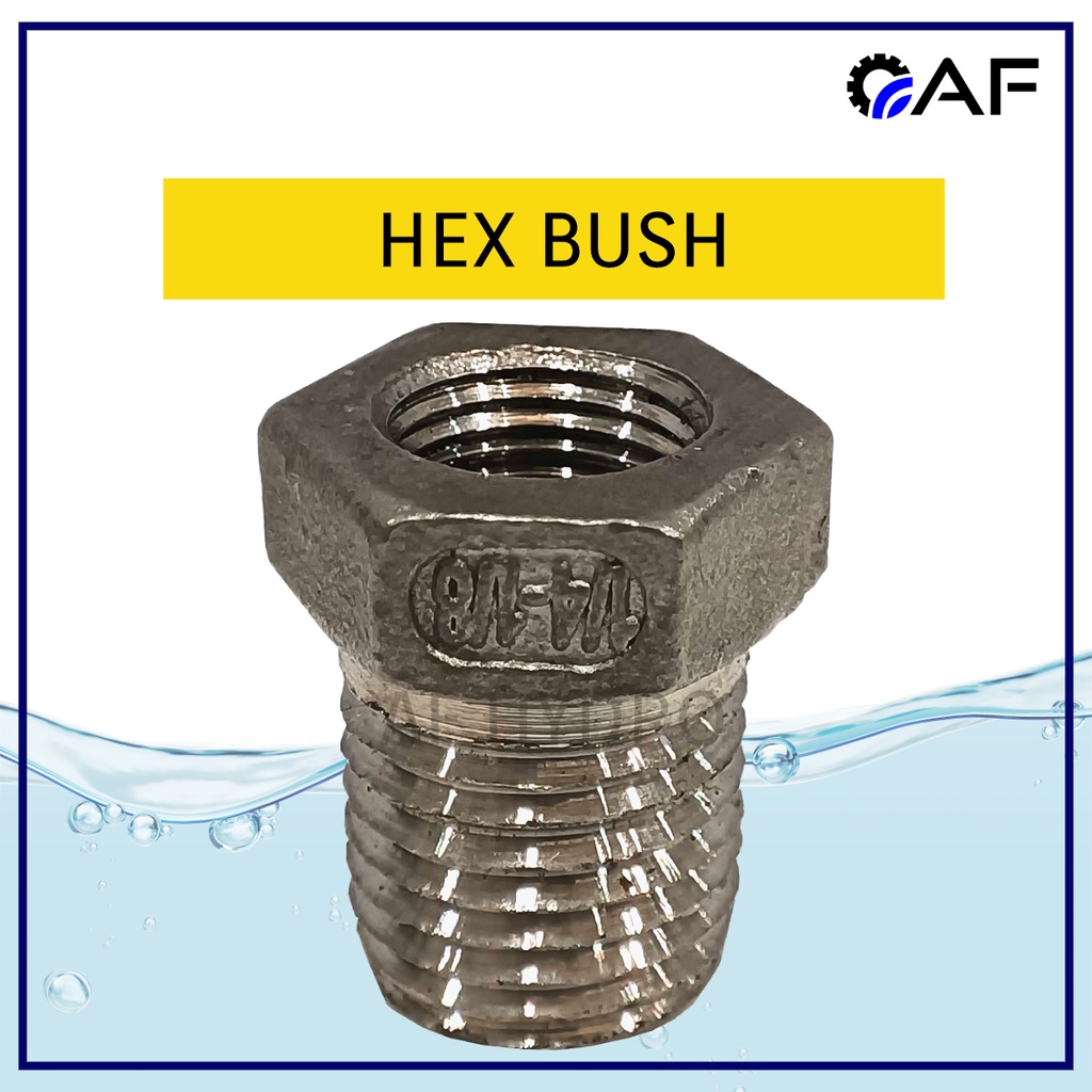 Stainless Steel SS316 Hex Bush Fitting 1/4” to 2” BSPT Male to Female ...