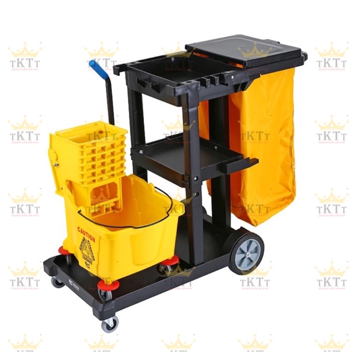TKTT ™️ Commercial Janitor Cart Heavy Duty Cleaner Trolley ...