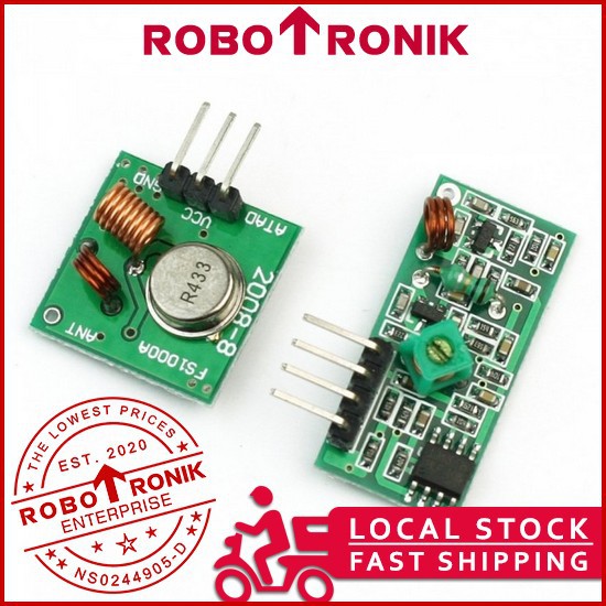 RF Wireless 315 / 433 MHz Transmitter & Receiver Module Pair | Shopee ...