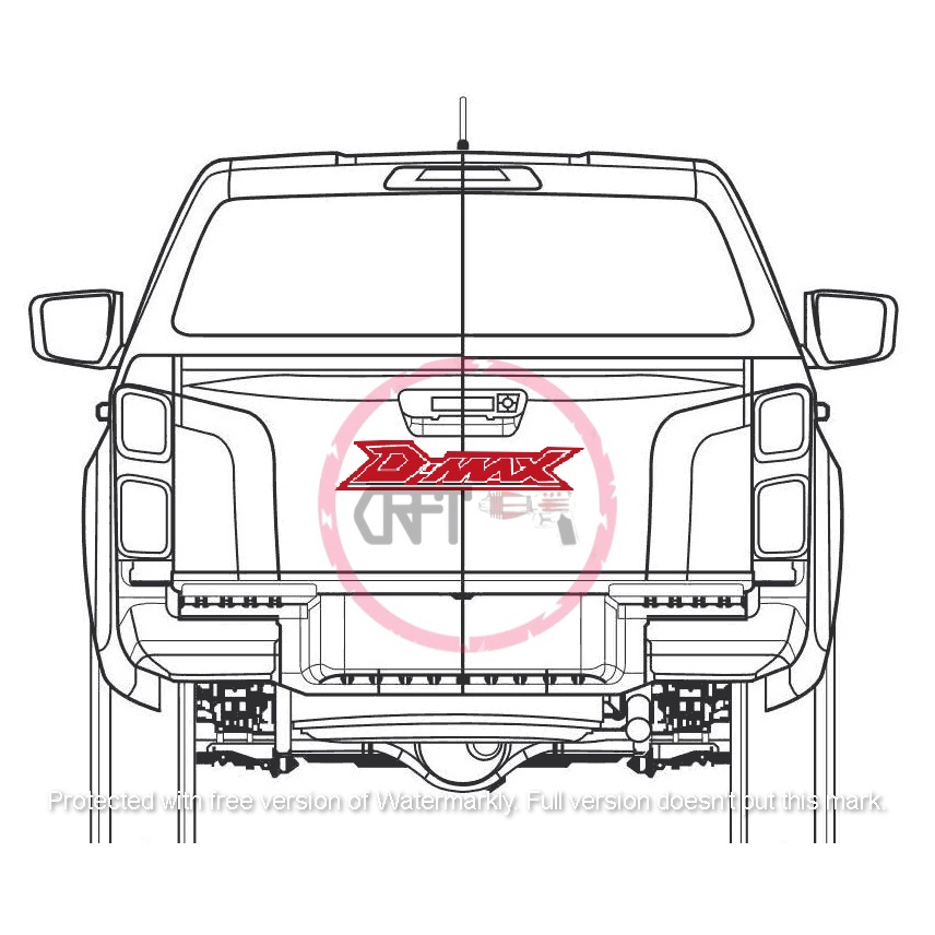 CFS376 Isuzu D-Max Dmax Logo Stiker Sticker Vinyl Decal Stripes Cermin ...