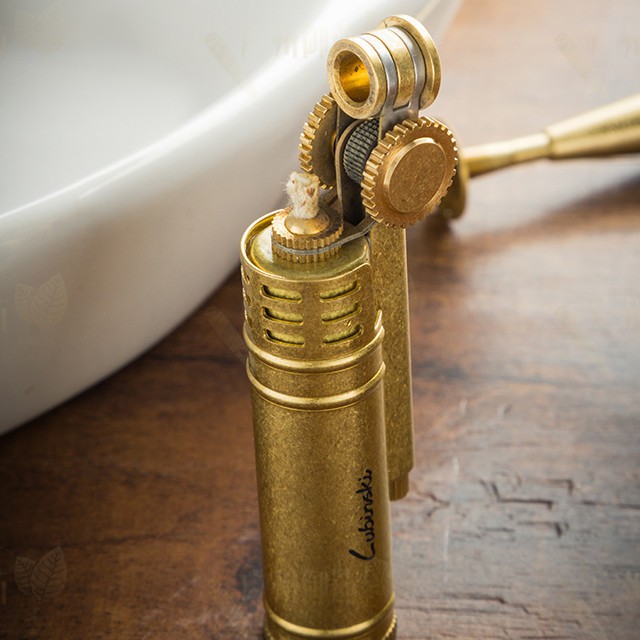 Pipe Lighter Retro Pure Copper Electroplating Grinding Wheel Cotton Oil ...