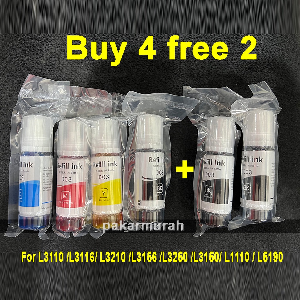 Refill Ink 003 Compatible For ecotank L3210 L3110 L3116 L3150 L3156 ...