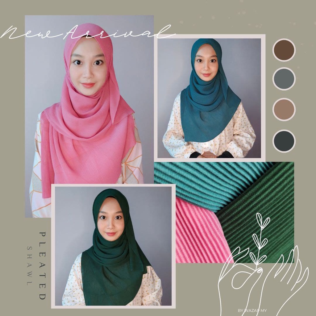🔥 [PLEATED SHAWL] 🔥 SHAWL PLEATED PREMIUM HALUS | READY STOCK! | Shopee ...