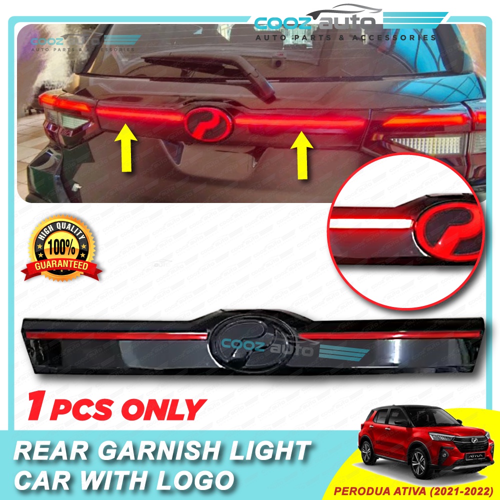 Perodua Ativa Car Rear Garnish Trunk Lip Boot Garnish LED With Running ...