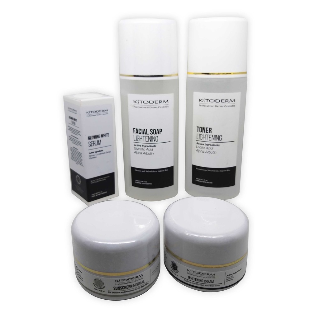 Kitoderm - Bpom Whitening Package (5Pcs Glowing White Serum) | Shopee ...