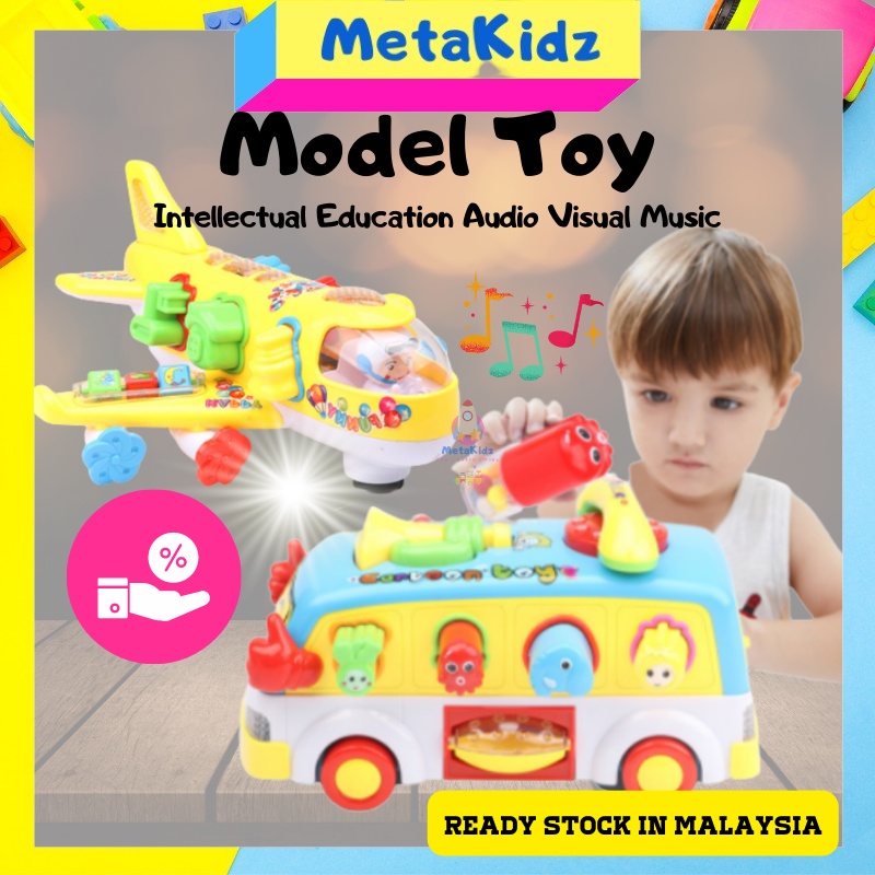 MetaKidz Baby Learning Toys Bus Aircraft Vehicle Toy Mainan Baby Bus ...