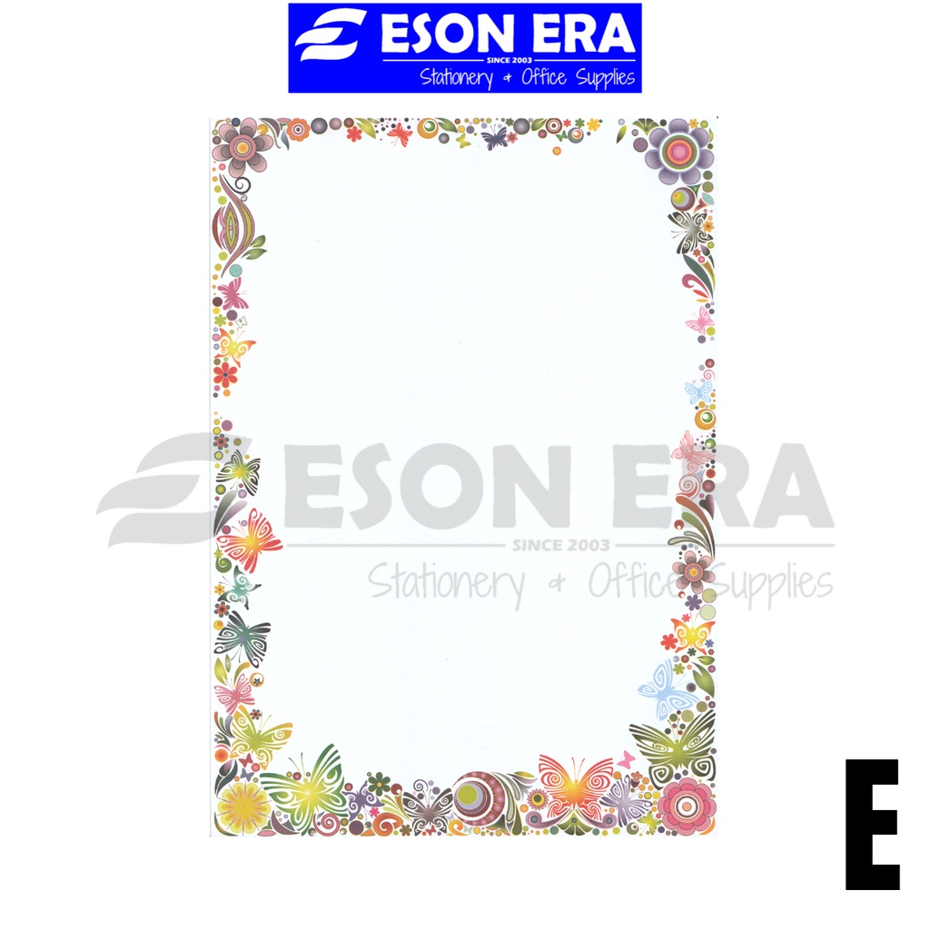 Fancy Card A4 10sheet/pack Cover Folio / Kertas Border / Binding Set ...