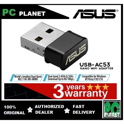 ASUS USB-AC53 NANO AC1200 Dual-band USB Wi-Fi Adapter | Shopee Malaysia