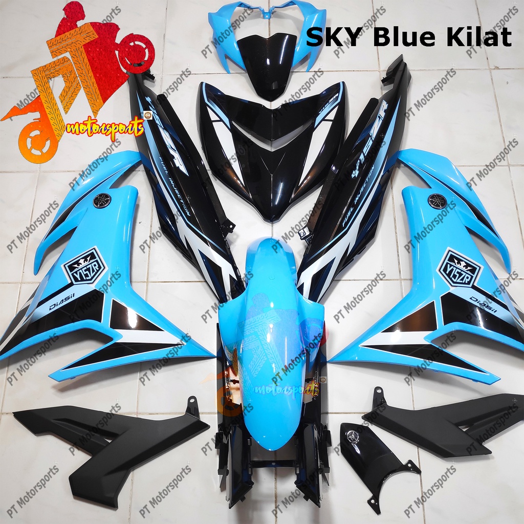 Yamaha Y15ZR Y15 V1 V2 Cover Set 150 Exciter Kings 2021 Matt Sky Kilat Sky Blue Blue Black 30 ...