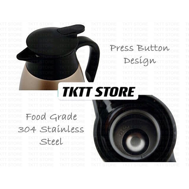 TKTT SUS304 2 Litres Insulated Vacuum Thermal Flask Stainless Steel ...