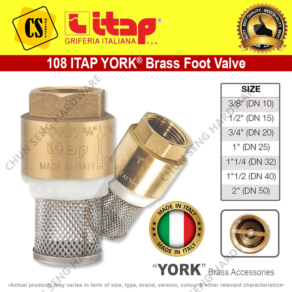 YORK ITPA Foot Valve Brass Spring Foot Valve One Way Valve with Filter ...
