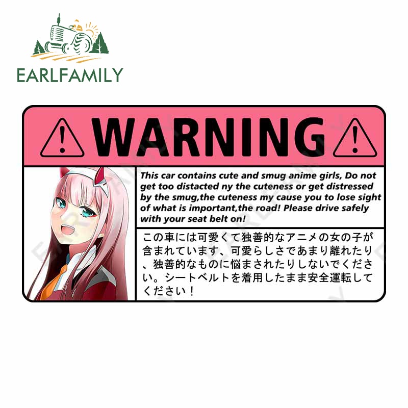 EARLFAMILY 13cm x 7cm for DARLING in the FRANXX Zero Two Car Stickers ...